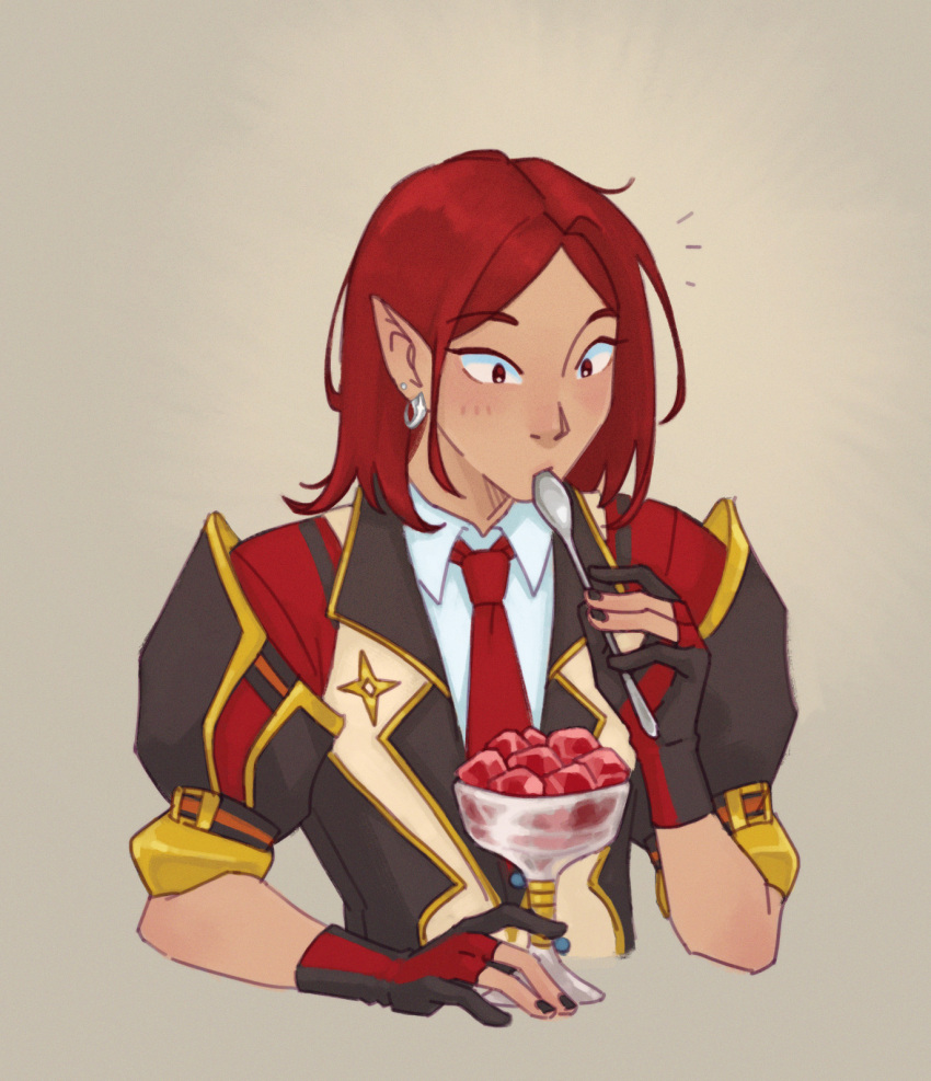 Safebooru - 1boy baten kaitos black nails cup earrings eating ...