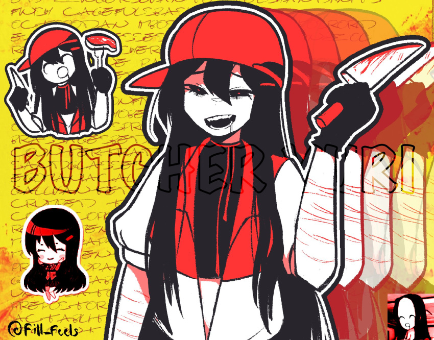 Safebooru - 1girl ^ ^ ^q^ backwards hat black eyes black gloves black ...