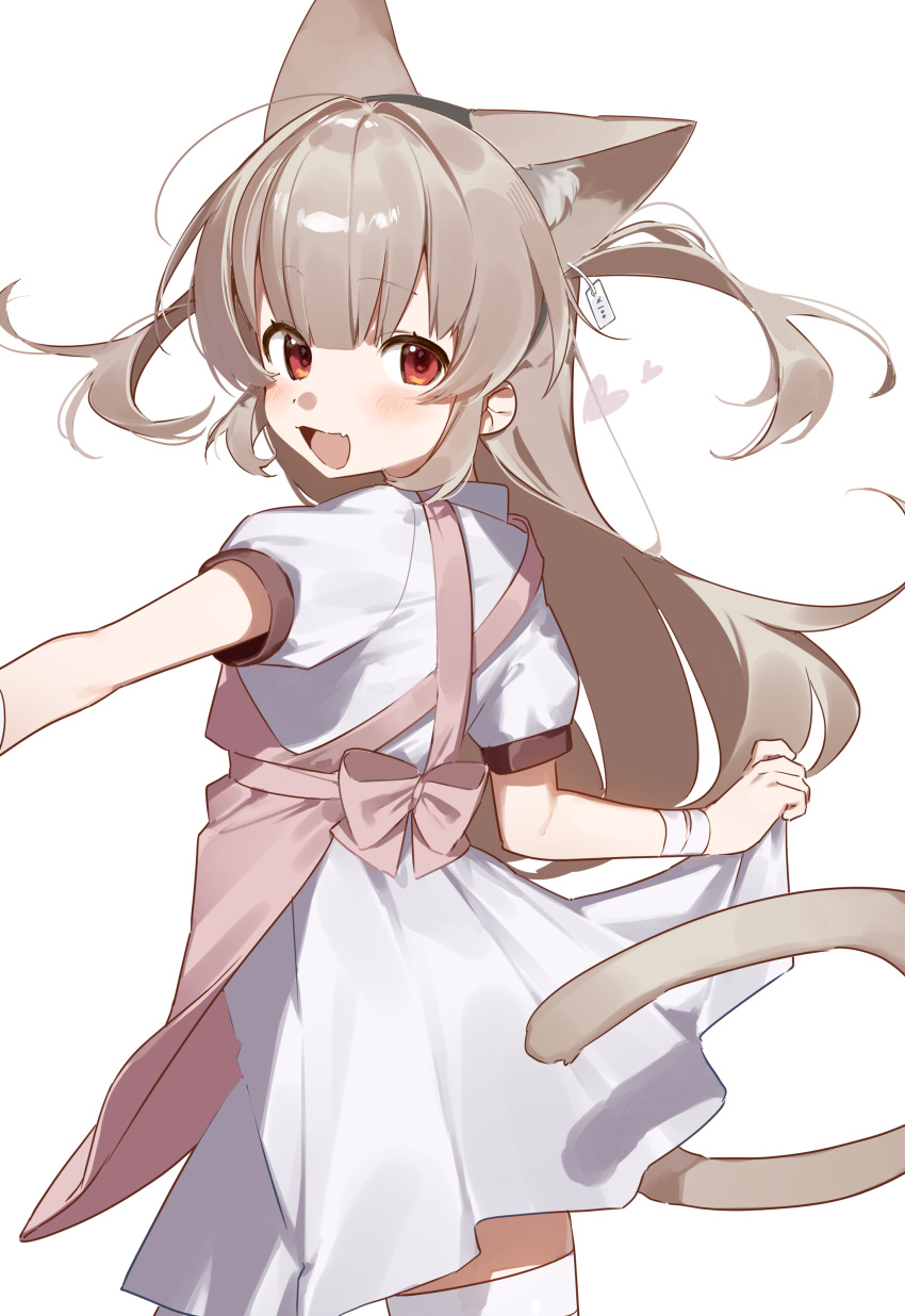 Safebooru - 1girl :d absurdres animal ears apron cat ears cat tail ...