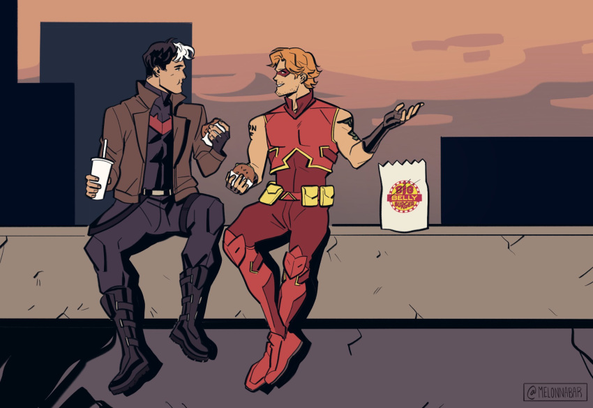 Safebooru - 2boys arsenal (dc) artist name bat signal batman (series ...