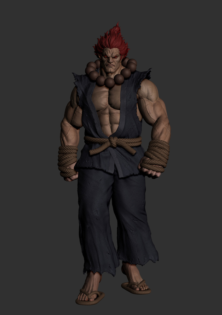 Safebooru - 3d absurdres akuma (street fighter) beads cleft chin ...