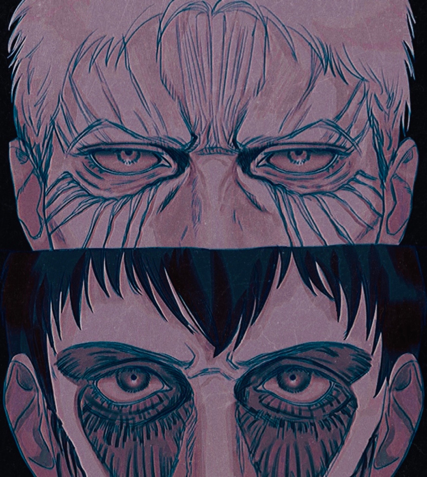 Safebooru - 2boys bertolt hoover close-up eye focus highres looking at ...