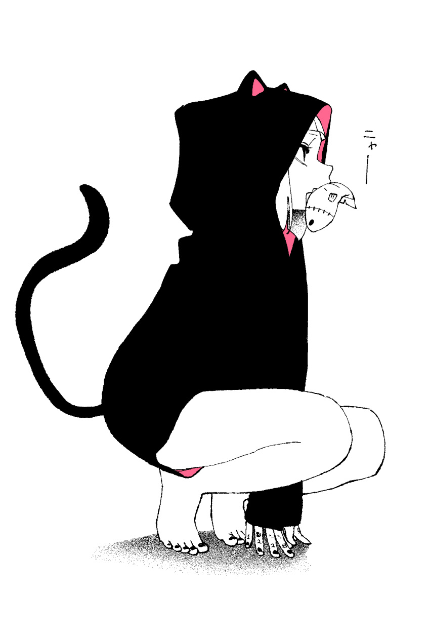 Safebooru - 1girl animal ears bare legs barefoot cat day cat ears cat ...