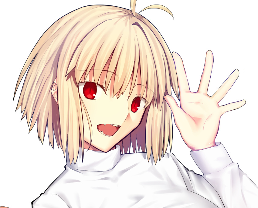 Safebooru - 1girl arcueid brunestud blonde hair close-up fangs highres ...