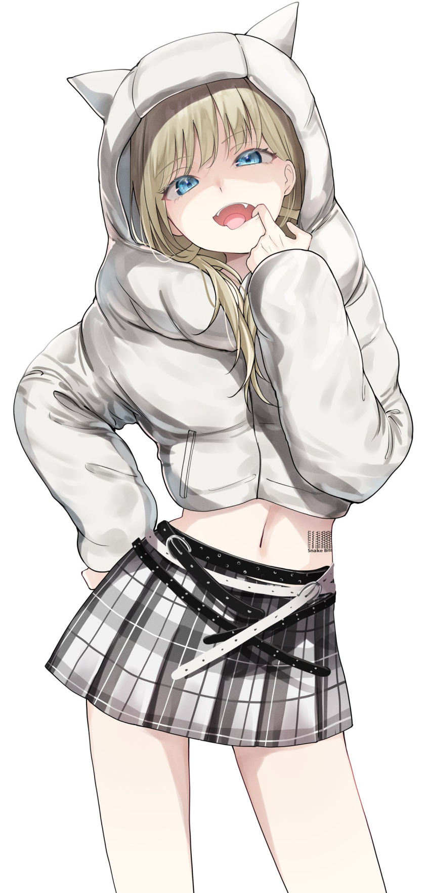 Safebooru - 1girl absurdres alternate costume animal hood belt blue eyes cat hood cattleya ...