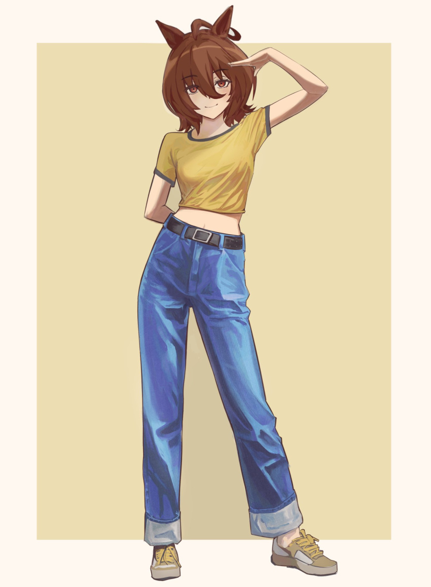 Safebooru - 1girl agnes tachyon (racehorse) ahoge alternate costume animal ears arm behind back ...