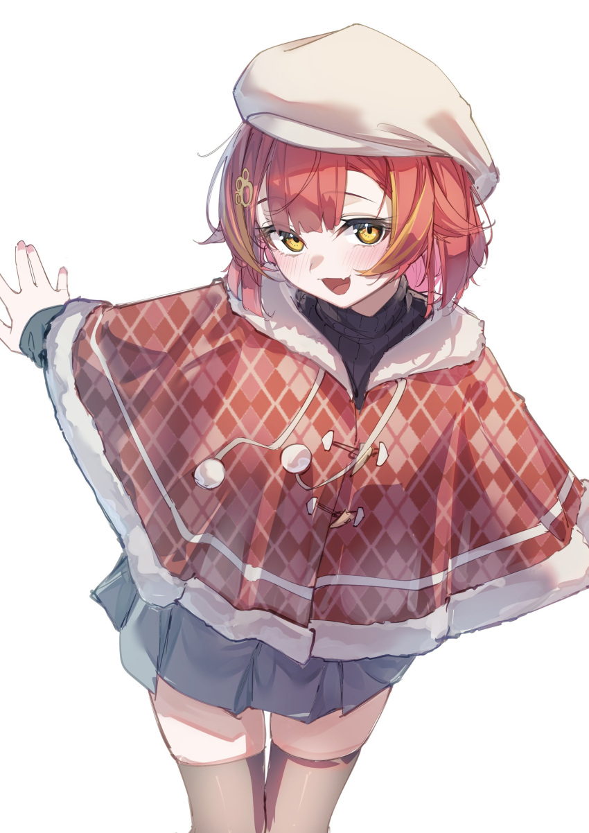 Safebooru - 1girl absurdres alternate costume argyle capelet argyle clothes black sweater blue ...