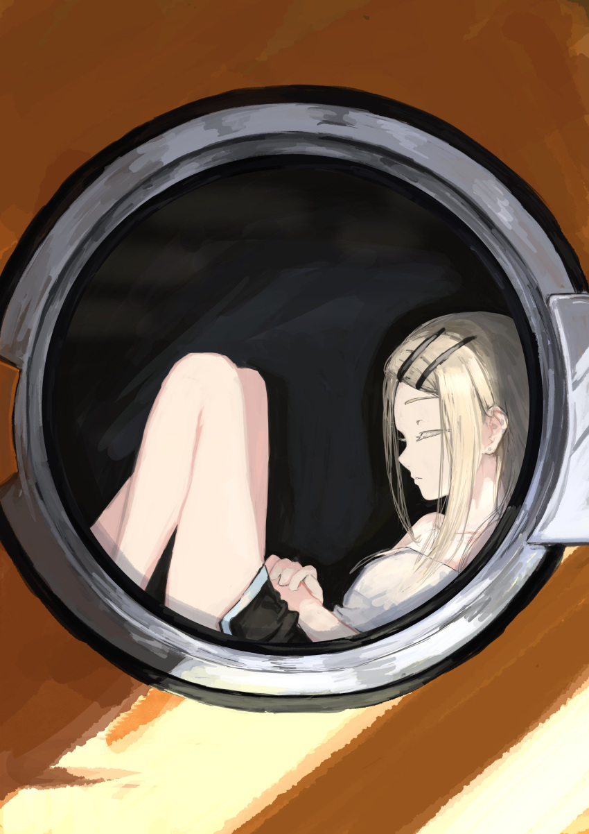 Safebooru - 1girl absurdres bare legs blonde hair camisole closed eyes gakuen idolmaster highres ...