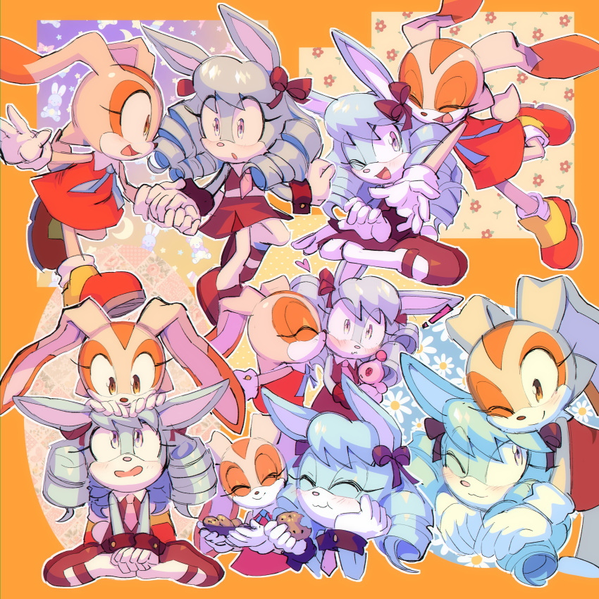 Safebooru - 2girls absurdres animal ears anya the rabbit blue fur blue ...