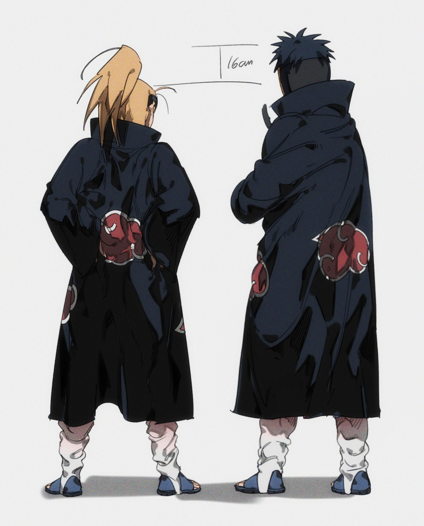 Safebooru - 2boys akatsuki uniform back black coat black gloves black ...