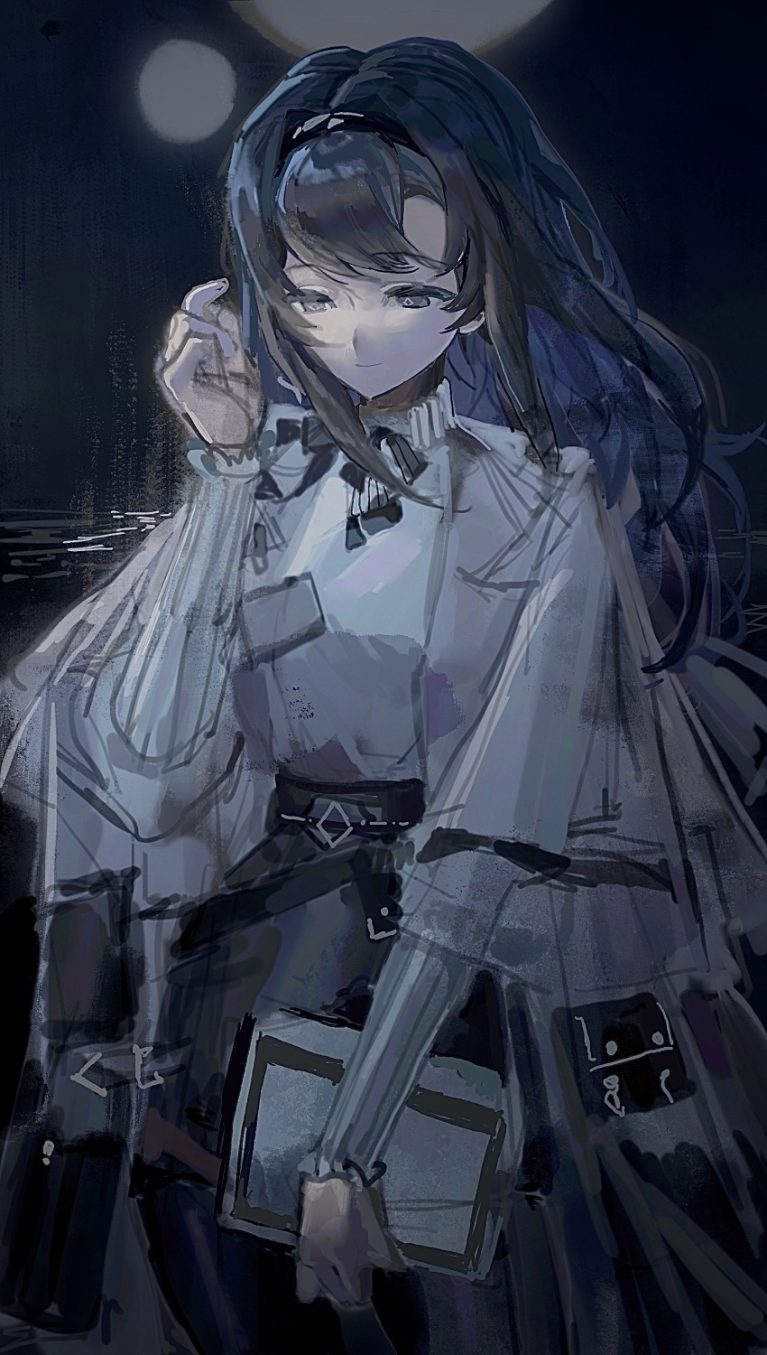 Safebooru - 1girl absurdres arknights black eyes black hair black hairband black ribbon black ...