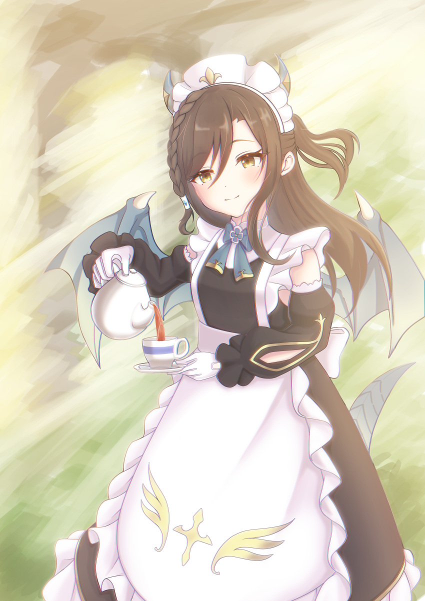 Safebooru - 1girl absurdres black dress blue bow blue bowtie blue horns blue tail blue wings bow ...