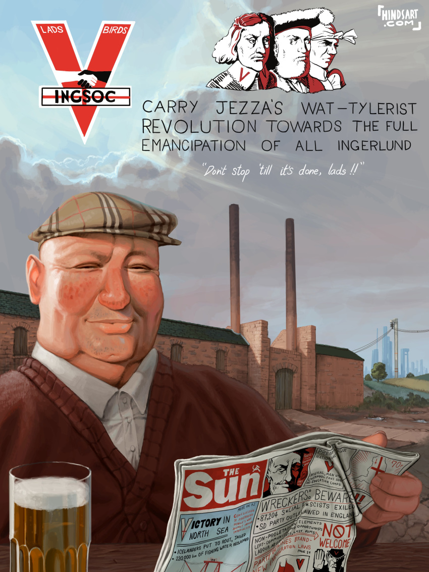 Safebooru - 1984 (novel) 1boy absurdres alcohol barry 63 (meme) beer ...