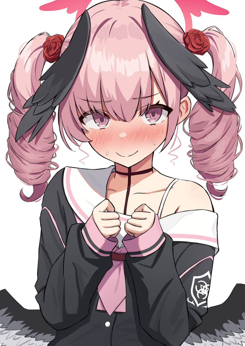 Safebooru - 1girl alternate hairstyle amenocchi black shirt blue archive closed mouth drill hair ...