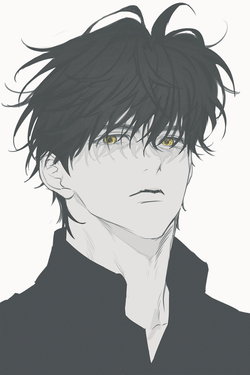 Safebooru - 1boy absurdres black hair black skirt closed mouth ...