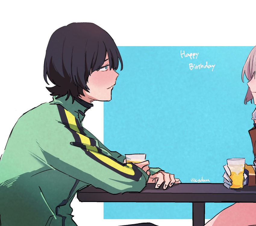 Safebooru 1boy 1girl Alcohol Beer Blue Eyes Brown Hair Cup Drinking 8636