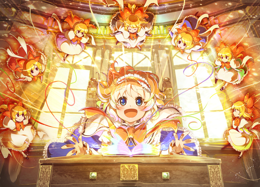 Safebooru - 1girl alice margatroid ascot blonde hair blue dress blue eyes blush book bow capelet ...