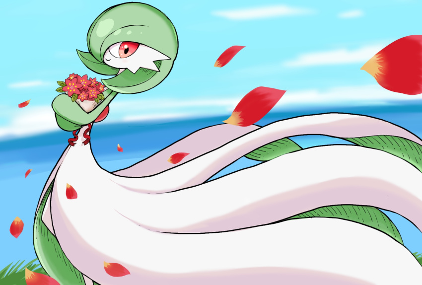 Safebooru - 1girl blue background blue sky blurry blurry background bob ...