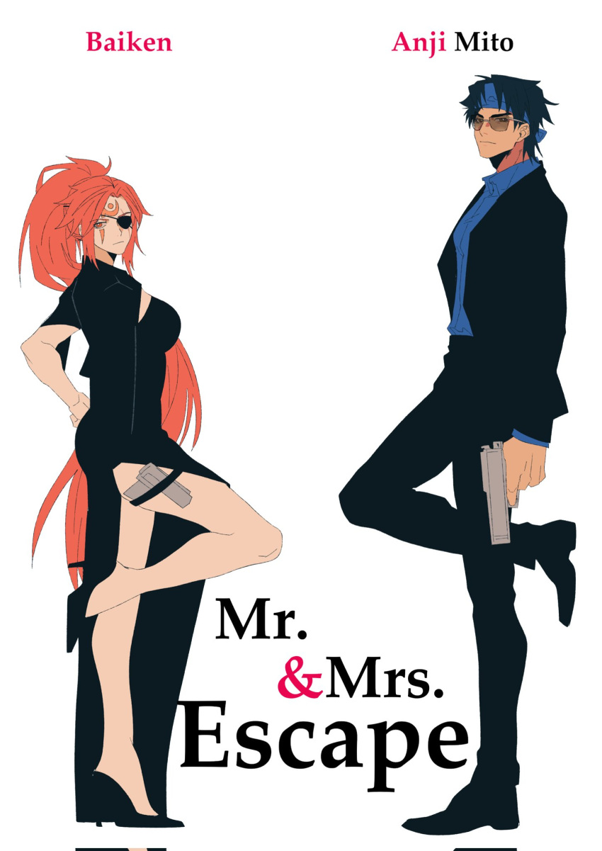 Safebooru - 1boy 1girl baiken black hair blue shirt couple eyepatch guilty gear guilty gear ...