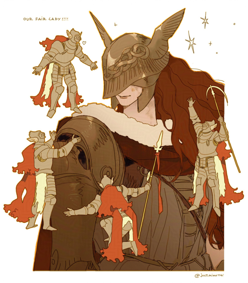 Safebooru - 5girls arm up armor artist name breastplate cape cleanrot ...