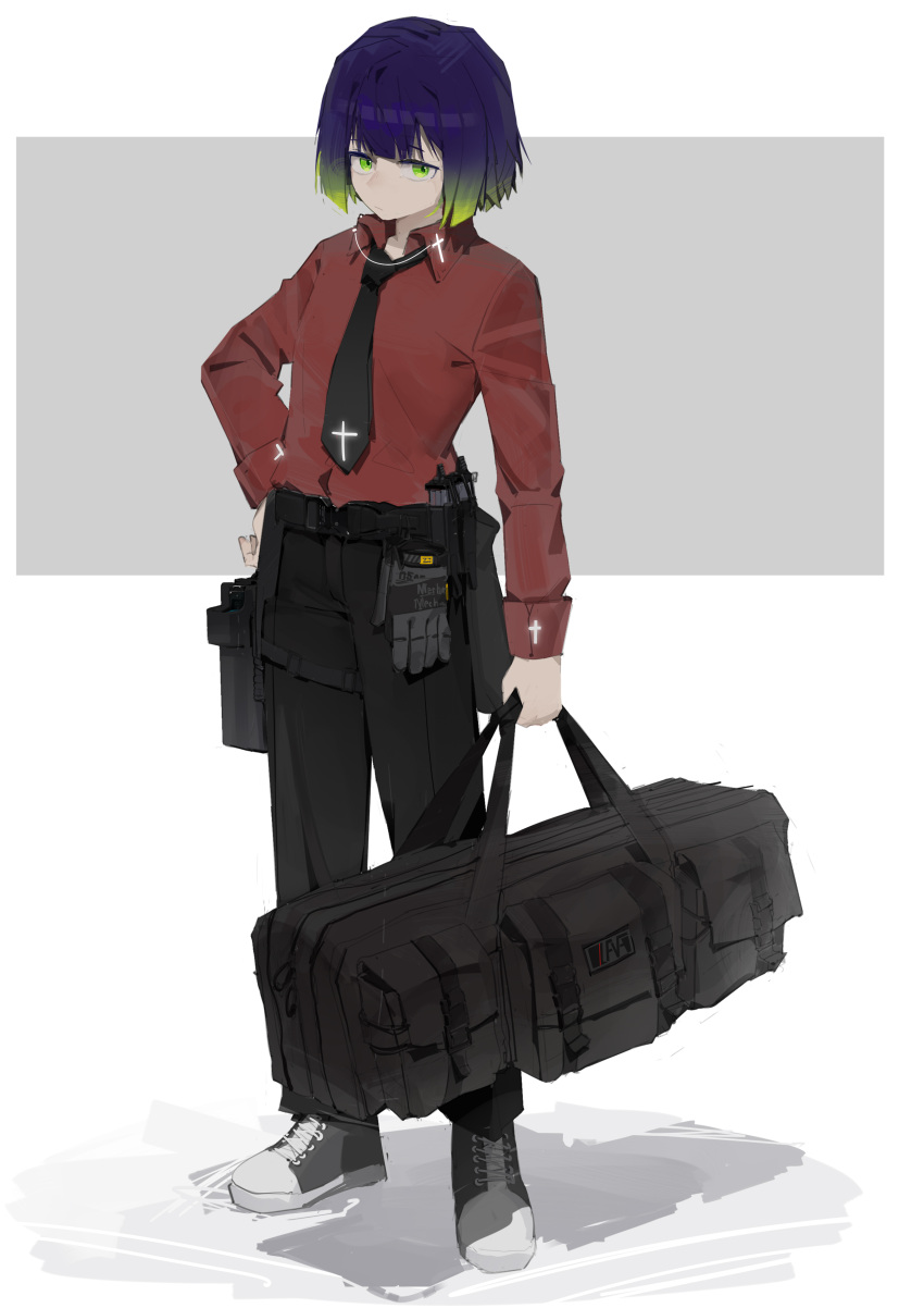 Safebooru - 1girl absurdres ammunition pouch bag belt belt buckle belt pouch black bag black ...