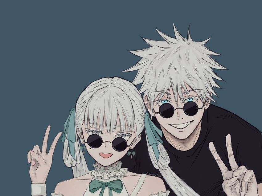 Safebooru - cybernetic sam glasses gojou satoru highres jinhsi (wuthering waves) jujutsu kaisen ...