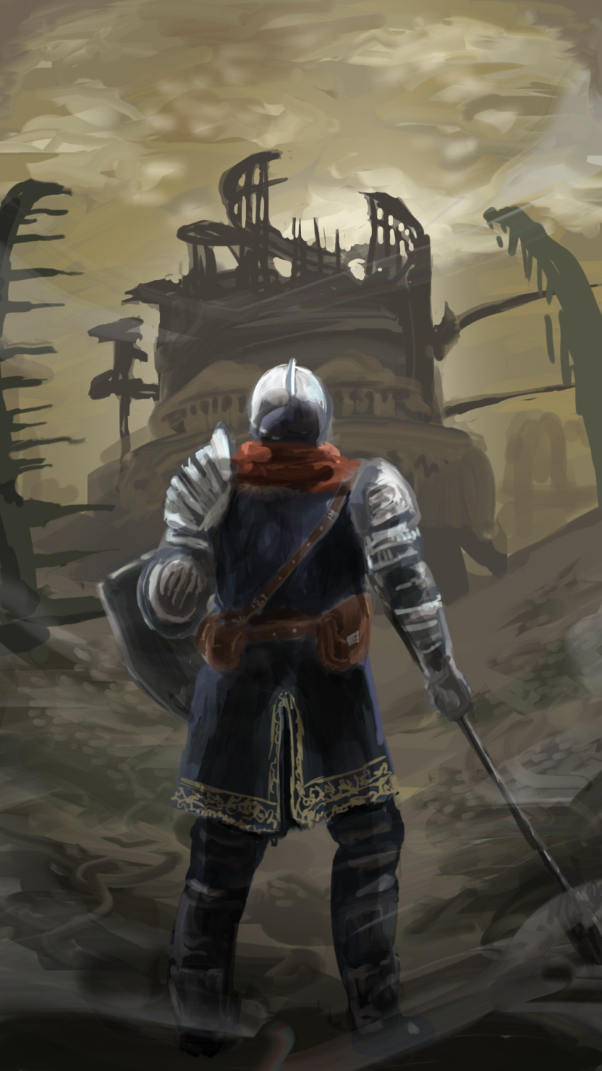 Safebooru - 1other aby ambiguous gender armor armored boots blue tunic boots brown sky chosen ...