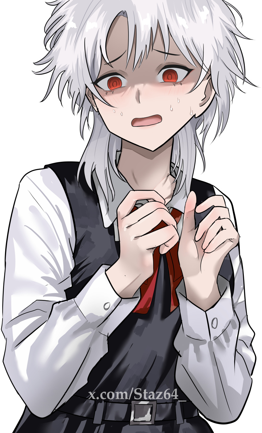 Safebooru - 1girl absurdres black dress chainsaw man collared shirt dress english commentary ...