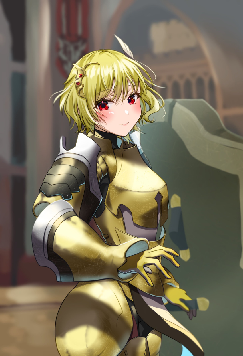 Safebooru - 1girl absurdres alternate costume armor blonde hair citrinne (fire emblem) closed ...