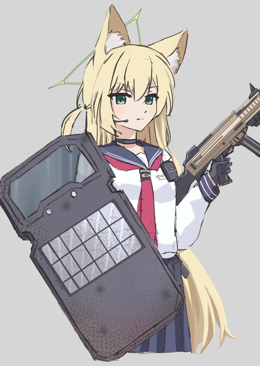 Safebooru - absurdres animal ears ballistic shield blonde hair blue ...