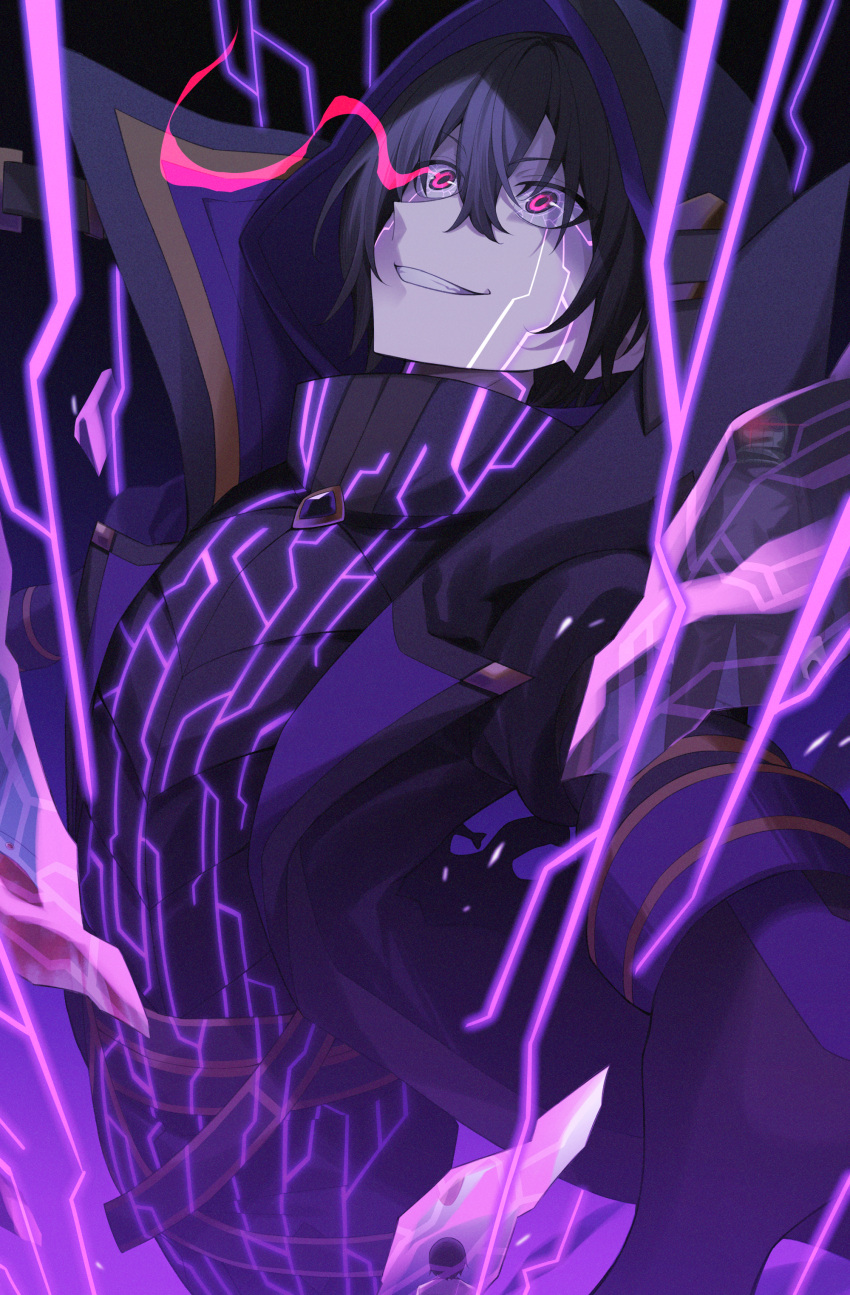 Safebooru - 1boy absurdres black coat black gloves black hair black pants cid kagenou coat ...