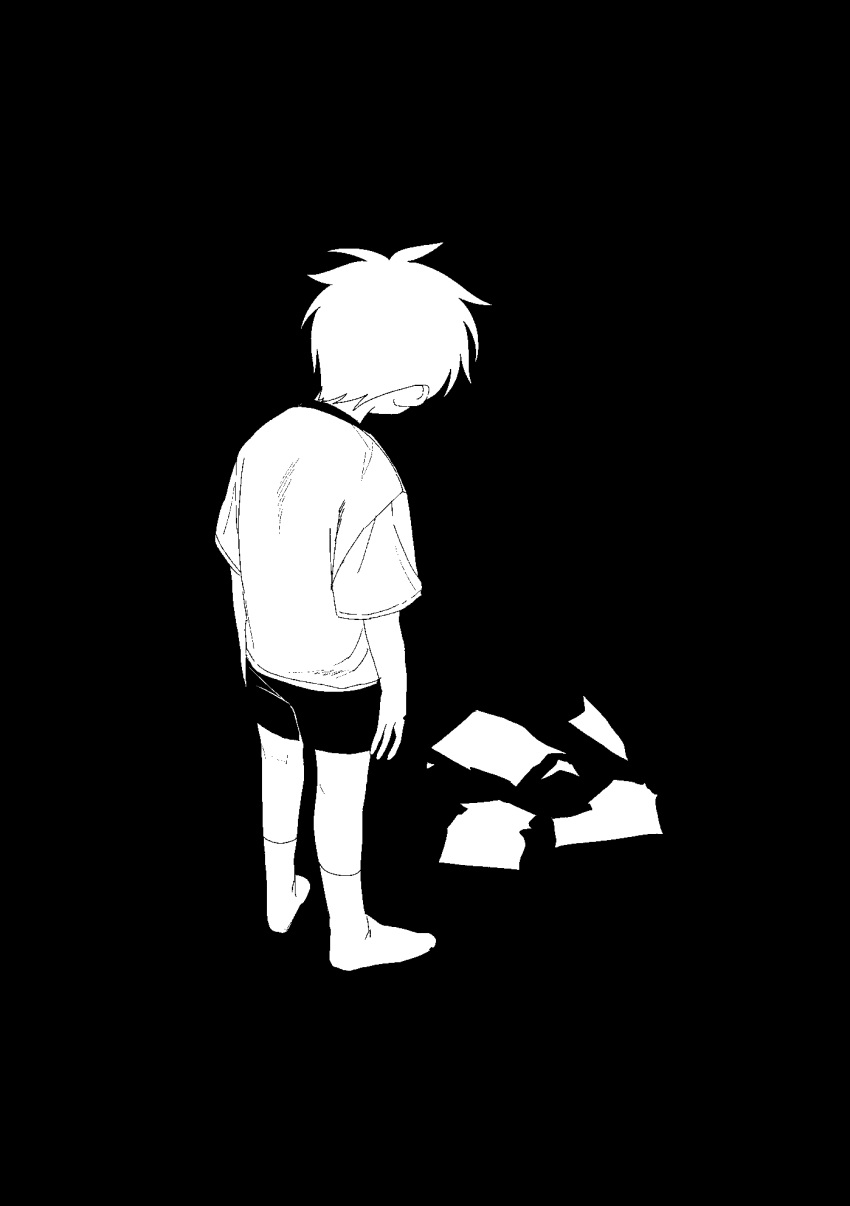 Safebooru - 1boy black background greyscale highres ishida umi male ...
