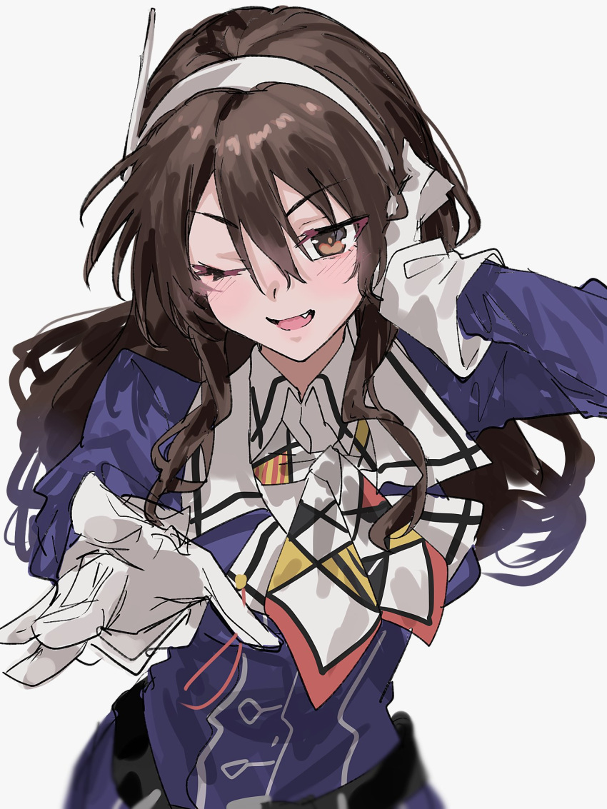 Safebooru - 1girl :d ;d aogisa ashigara (kancolle) breasts brown eyes ...