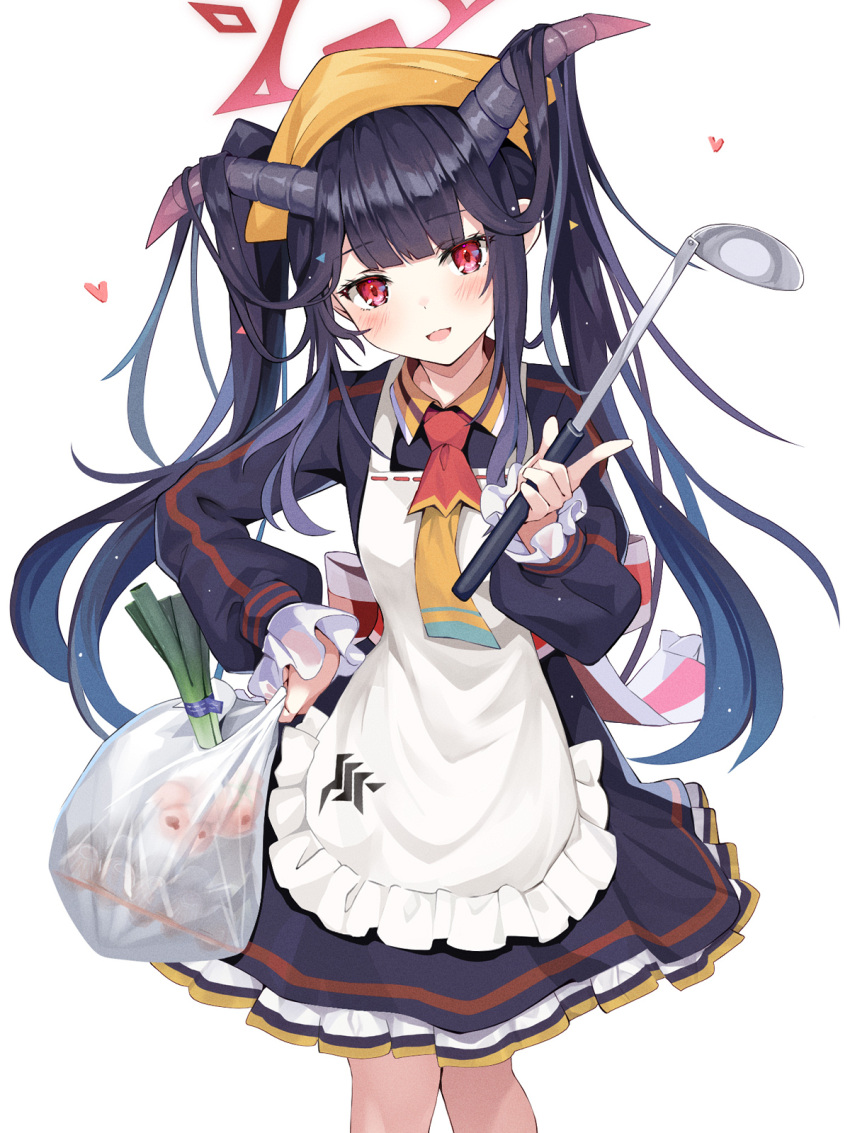 Safebooru - 1girl apron black horns blue archive demon girl demon horns fuuka (blue archive ...