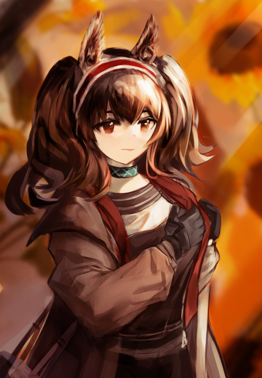 Safebooru - 1girl angelina (arknights) animal ears arknights ben guan yue cunmin black gloves ...