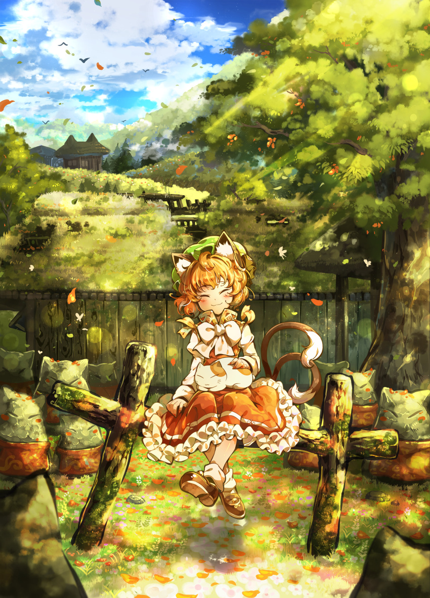 Safebooru - 1girl absurdres animal ear fluff animal ear piercing animal ears animal on lap bird ...