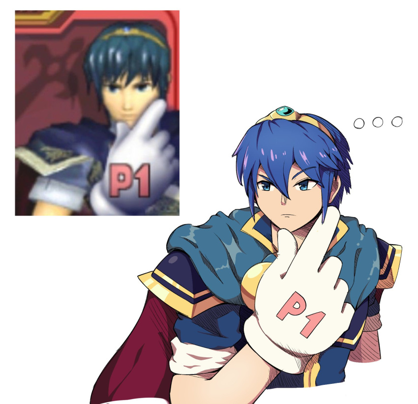 Safebooru - ... 1boy blue cape blue eyes blue hair blue tunic cape ...