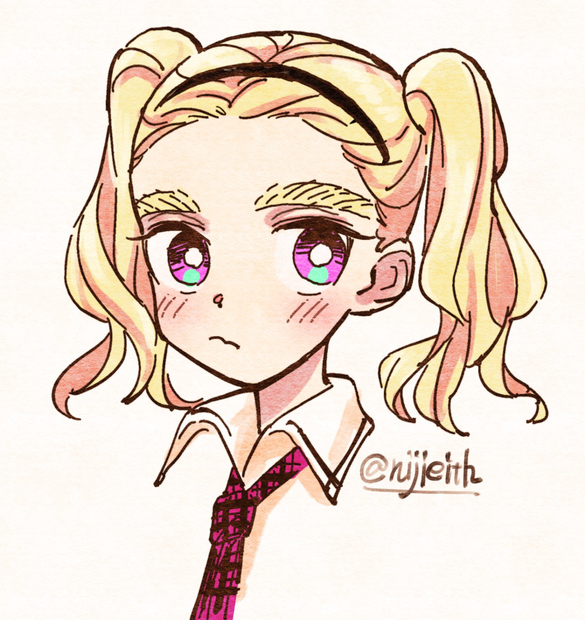 Safebooru - 1girl blonde hair blush eisu (eith) eyelashes forehead hairband harsha (eisu ...
