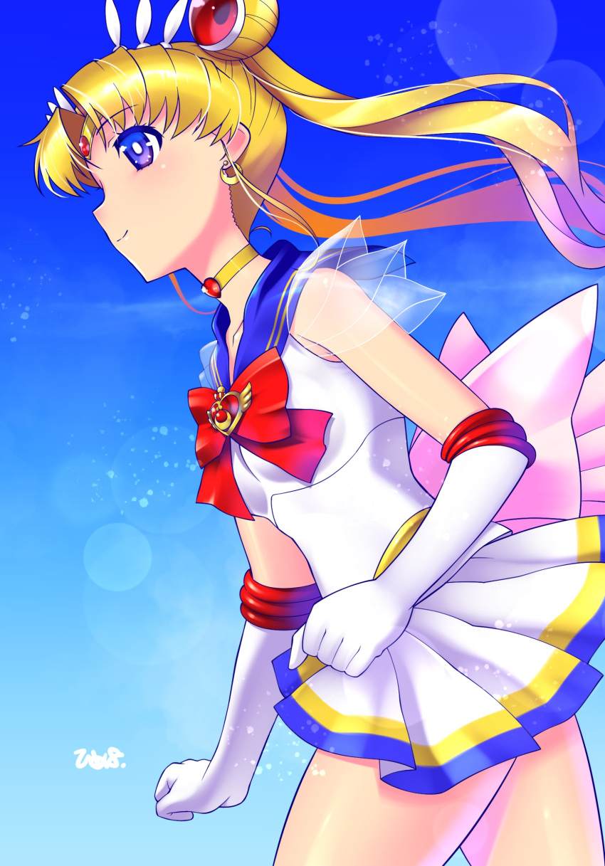 Safebooru - 1girl back bow bishoujo senshi sailor moon blonde hair blue eyes blue sailor collar ...