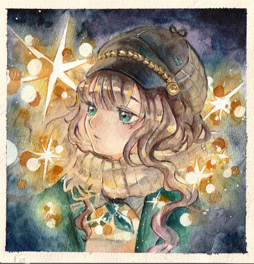 Safebooru - 1girl blue background blue coat blue eyes blue neckerchief ...