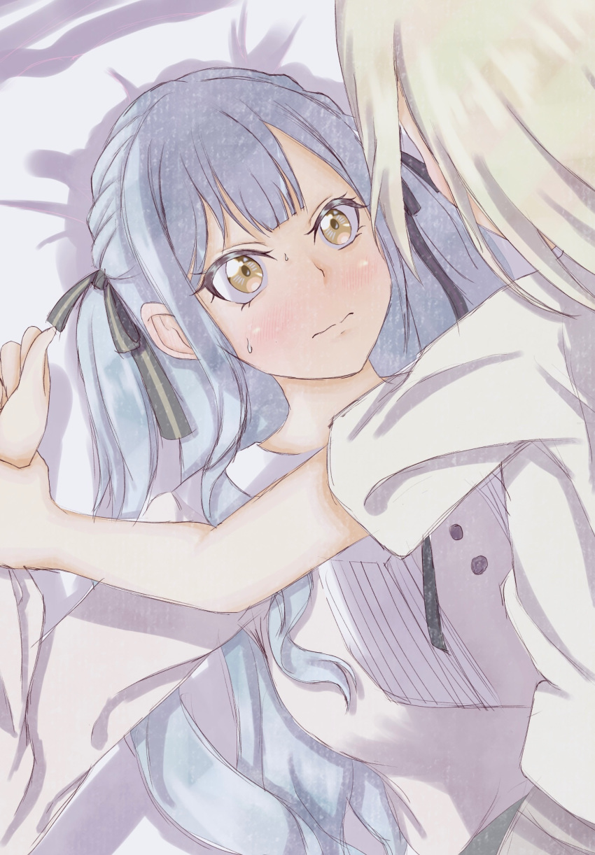 Safebooru - 2girls bang dream! bang dream! it's mygo!!!!! black ribbon blonde hair blue hair ...