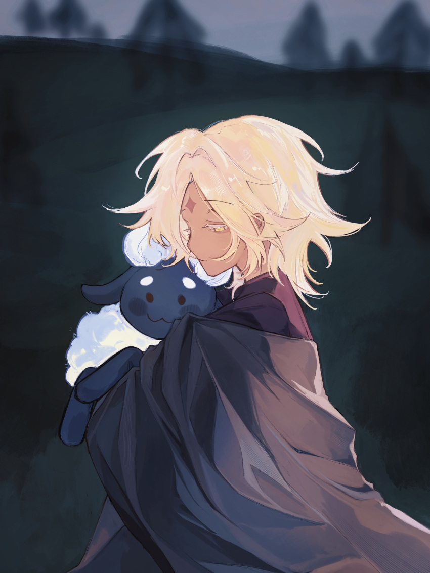 Safebooru - 1boy absurdres blonde hair brown robe chinese commentary ...
