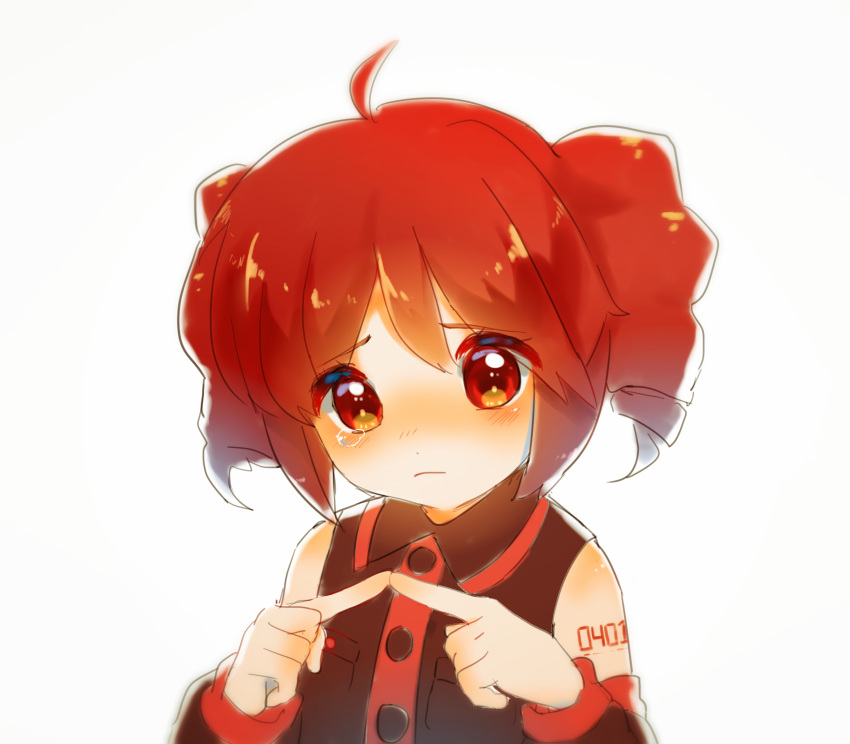 Safebooru - 1girl 54haikyo ahoge black shirt black sleeves blush breast pocket buttons closed ...