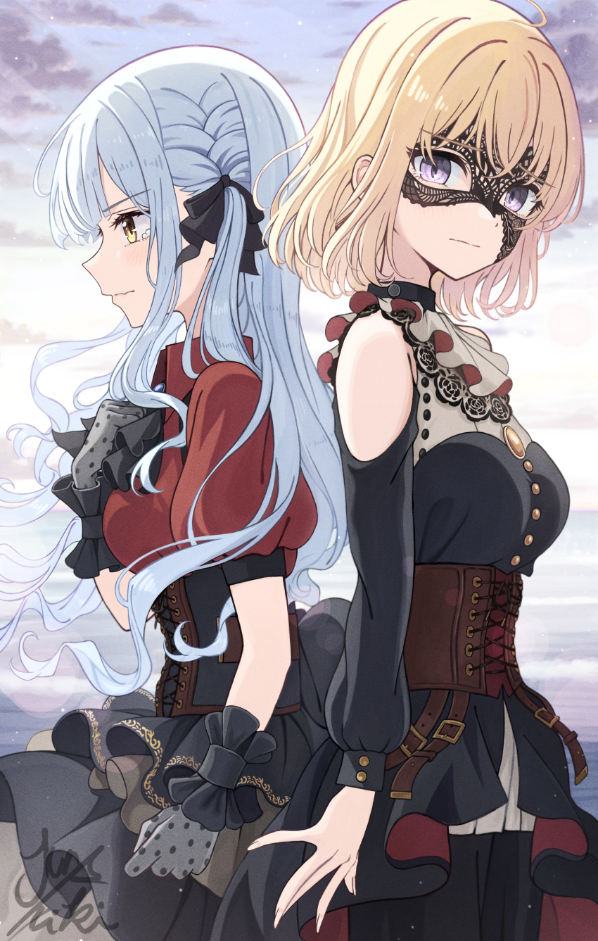 Safebooru - 2girls absurdres ascot back-to-back bang dream! bang dream! it's mygo!!!!! black ...