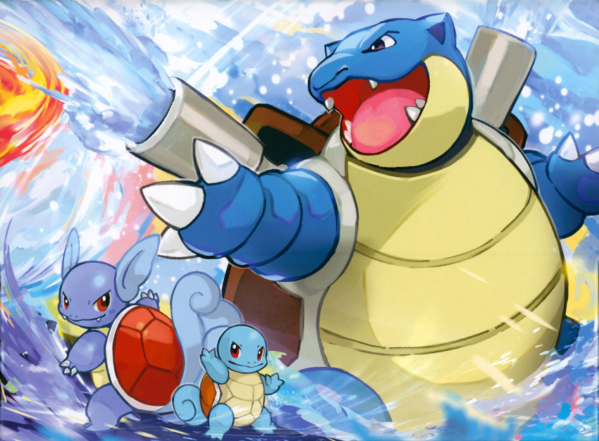 Safebooru - blastoise brown eyes cannon closed mouth evolutionary line ...