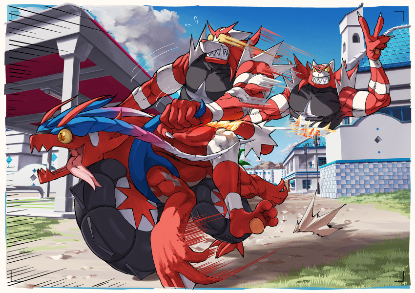 Safebooru - afterimage alternate color border building clenched teeth ...