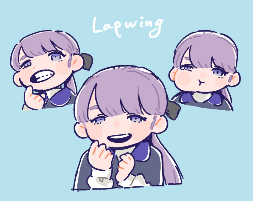 Safebooru - 1girl akauntonan5571 blue background blue eyes character ...