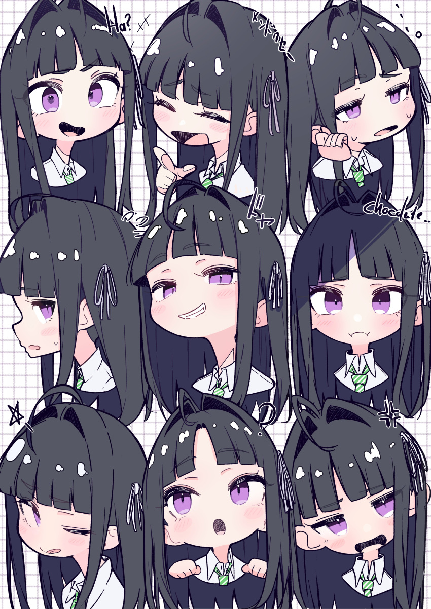 Safebooru - 1girl ? absurdres ahoge anger vein aomoringo awa subaru ...