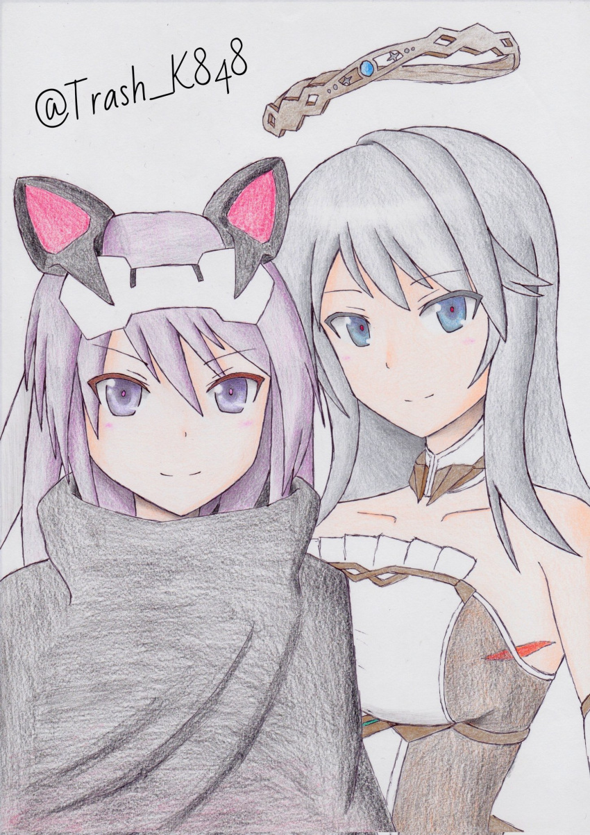 Safebooru - 2girls alice gear aegis grey hair highres hirasaka yotsuyu kondou chieri kou hashiya ...