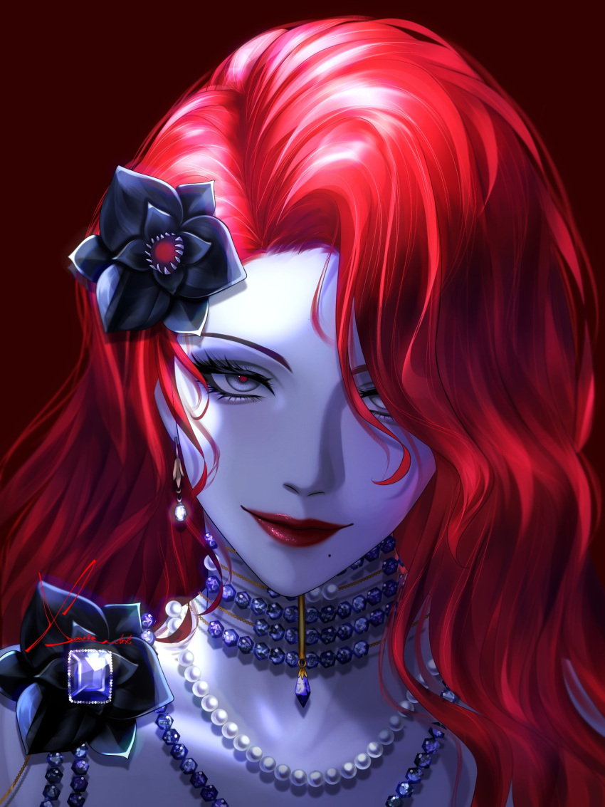 Safebooru - 1girl cabernet (path to nowhere) earrings flower hair ...